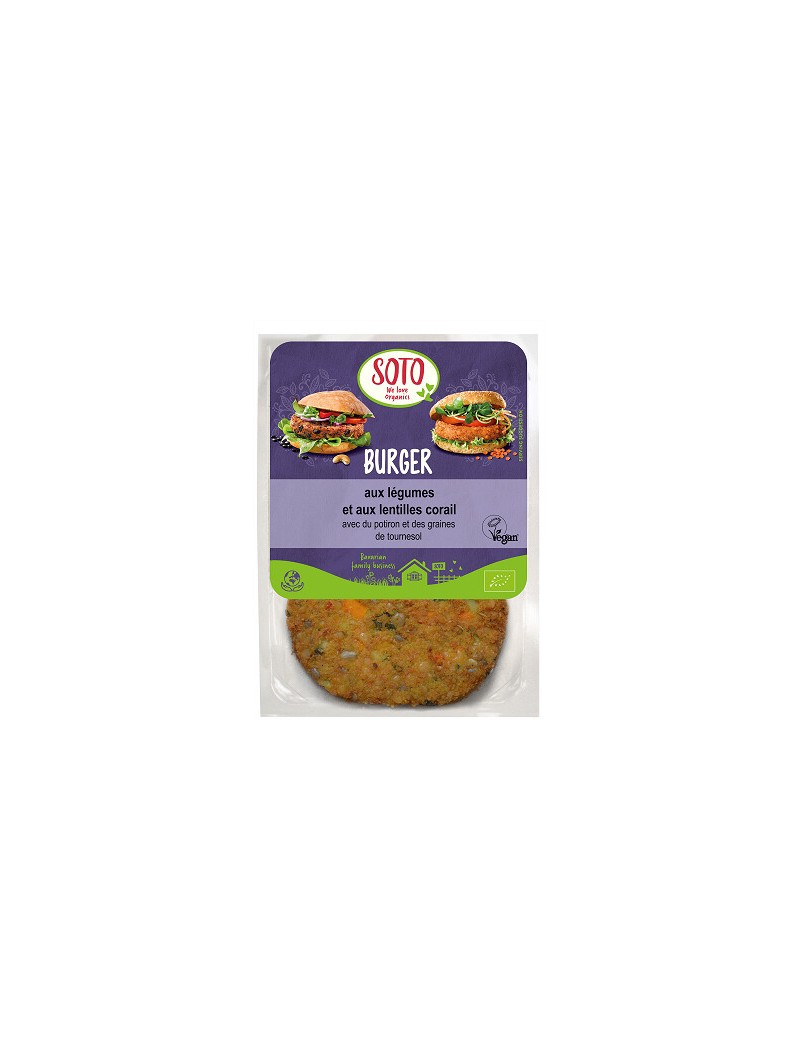 DISPO 19/01 - Burger aux graines de tournesol et lentilles rouges (2 x